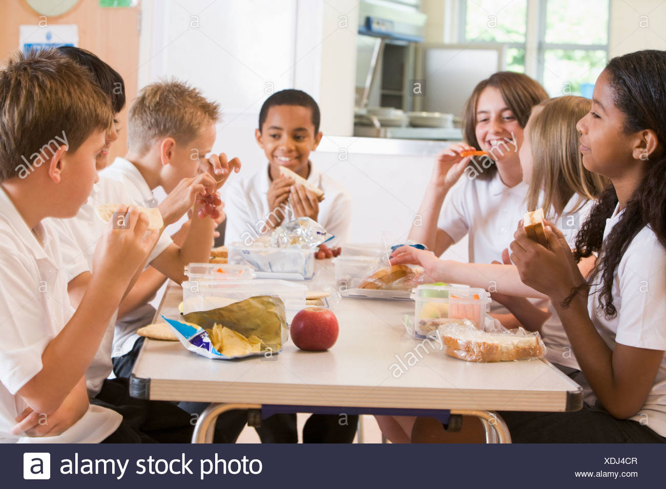 Children Eating Lunch At School High Resolution Stock Photography and ...