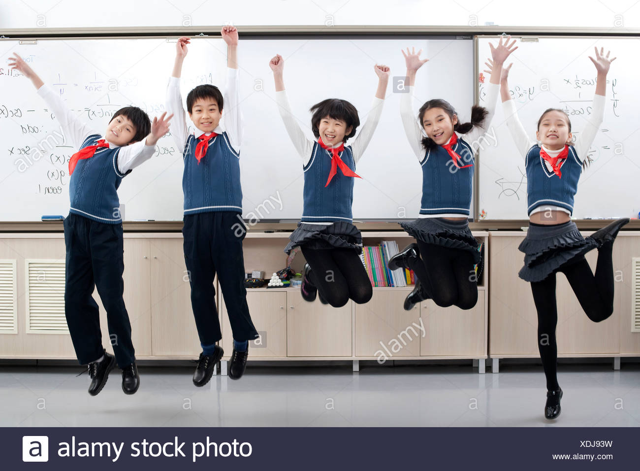 School Children Jumping Stock Photos & School Children Jumping Stock ...