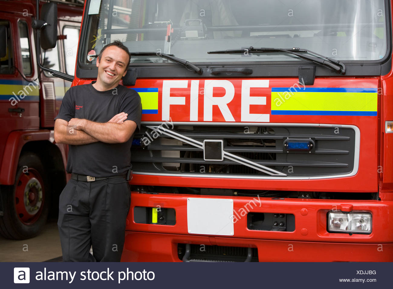 Portrait Fireman In Front Fire High Resolution Stock Photography and ...