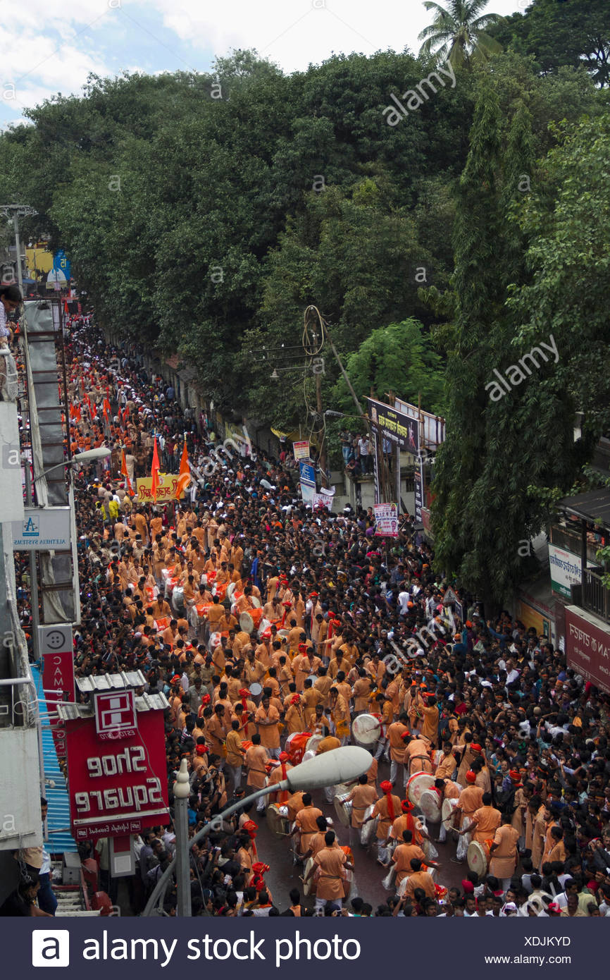 Pune Ganesh Festival Procession High Resolution Stock Photography and ...