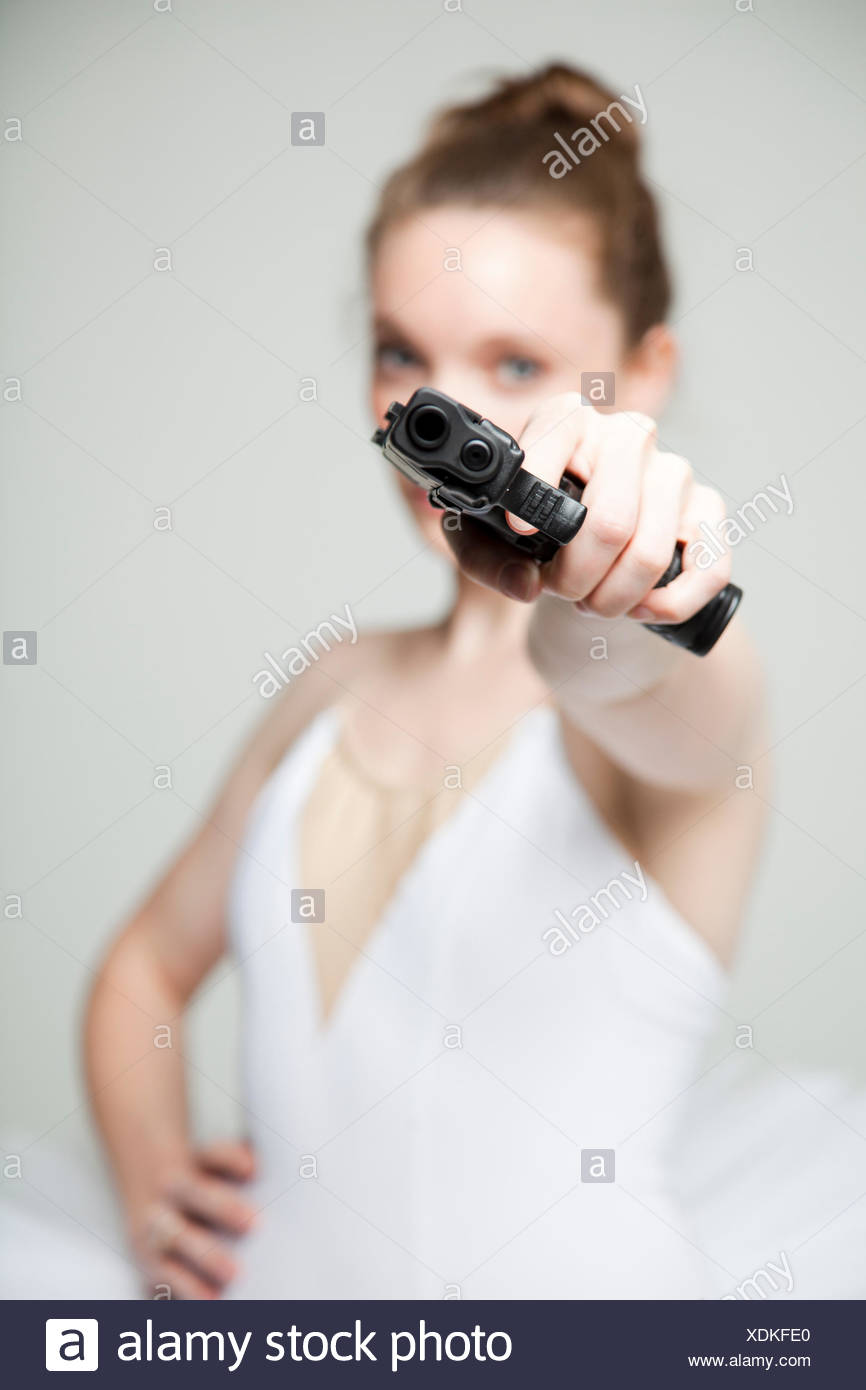 Woman Holding Gun Her Hand Stock Photos & Woman Holding Gun Her Hand ...