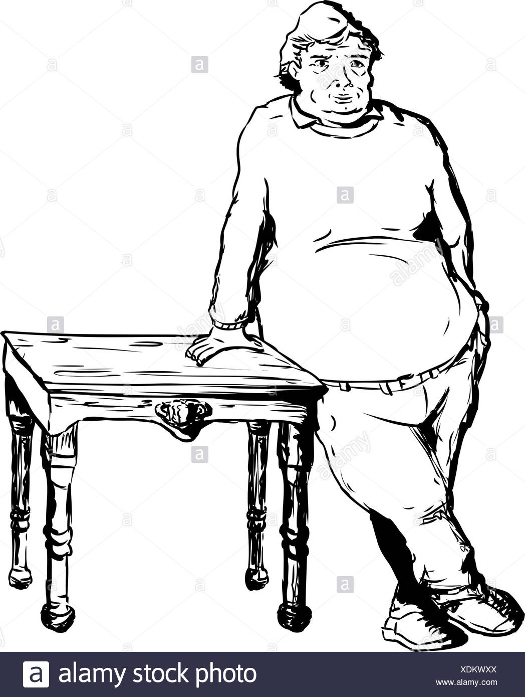 Fat Guy Black and White Stock Photos & Images - Alamy