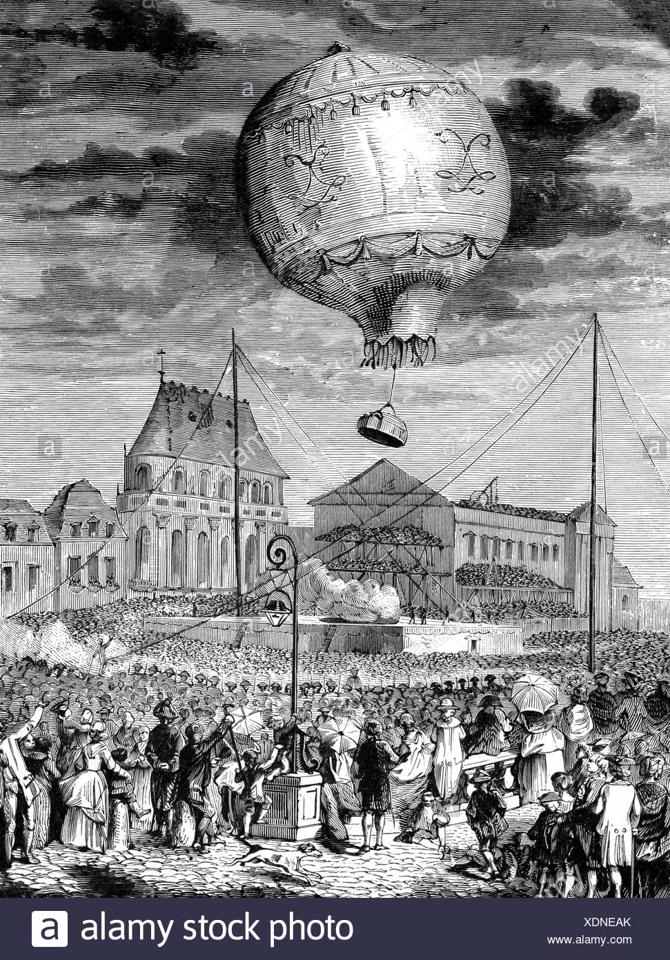 Hot Air Balloon 19th Century High Resolution Stock Photography and ...