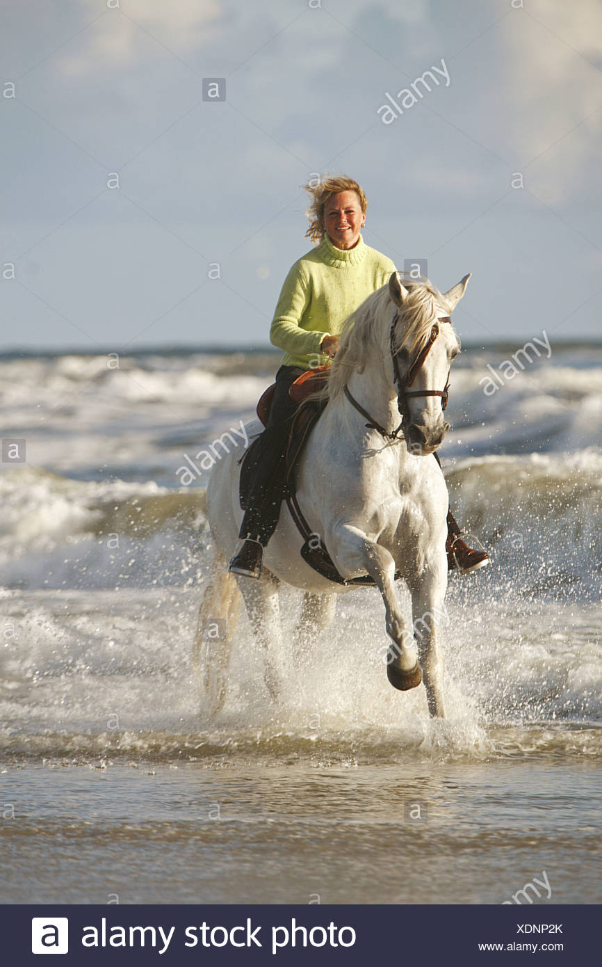Woman Riding Horse Into Sea High Resolution Stock Photography and ...