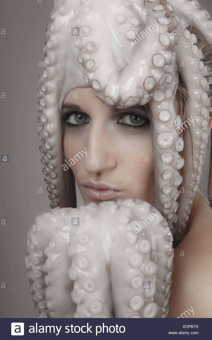 Young Woman Octopus On Head High Resolution Stock Photography and ...