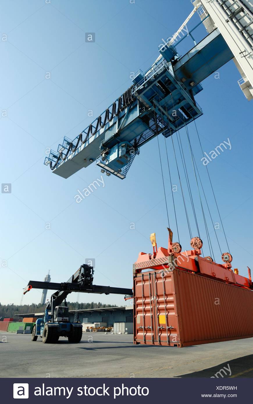 Blue Container Crane High Resolution Stock Photography and Images - Alamy