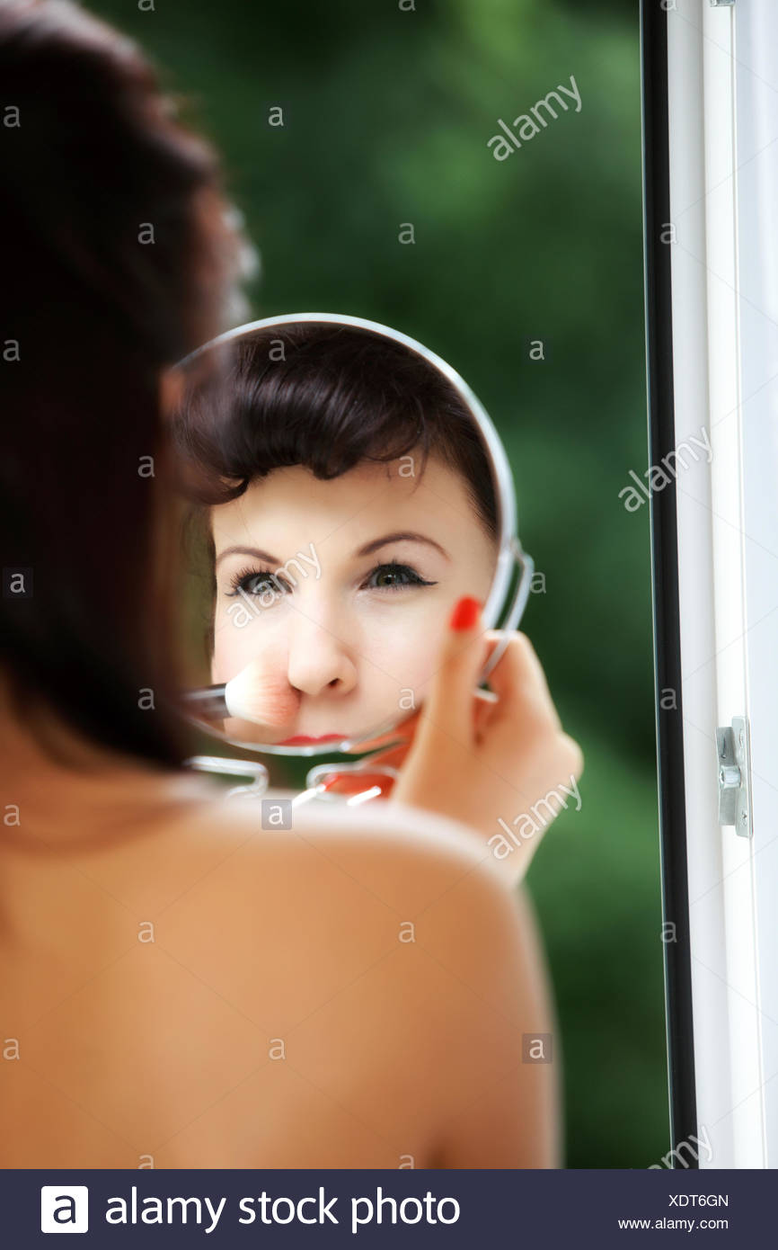 Woman Applying Lipstick Vintage High Resolution Stock Photography and ...