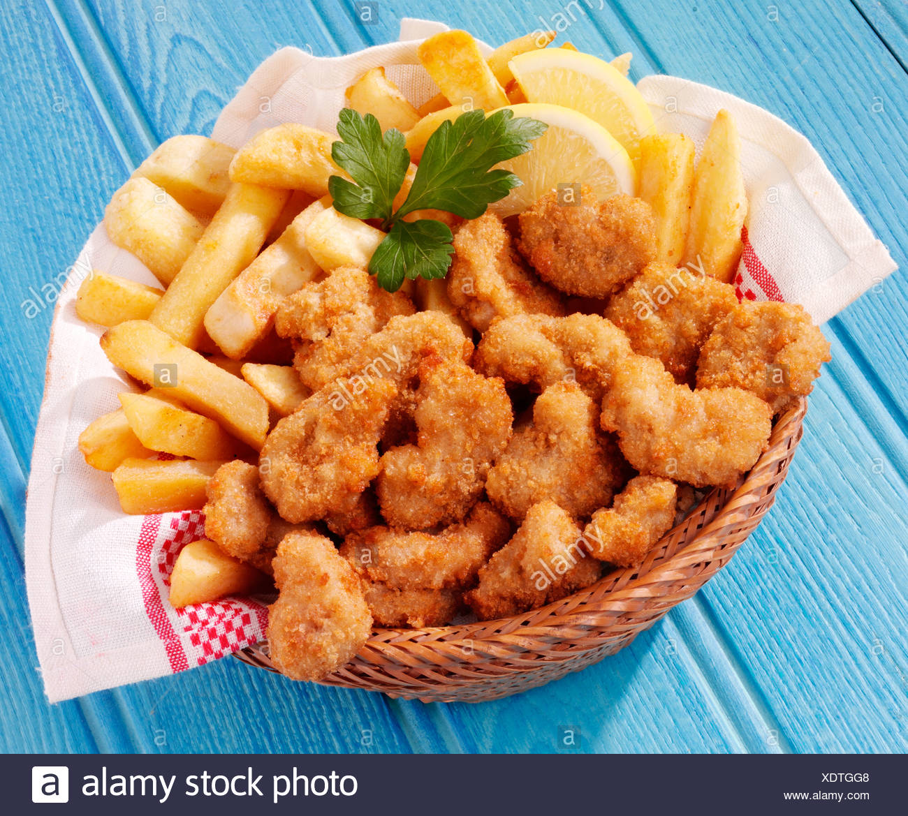 Scampi And Chips Dinner Stock Photos & Scampi And Chips Dinner Stock ...
