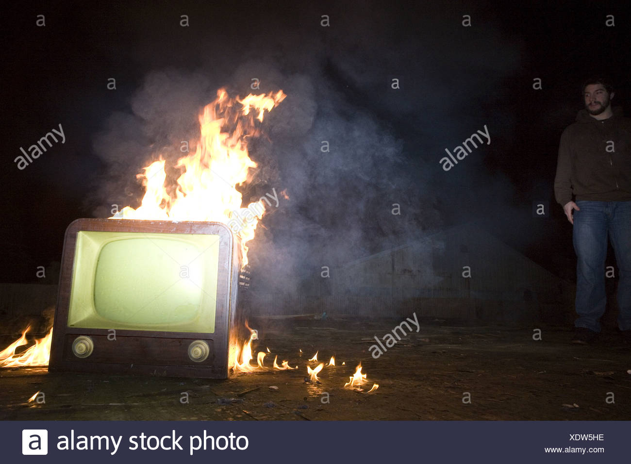 Burning Tv Set High Resolution Stock Photography and Images - Alamy