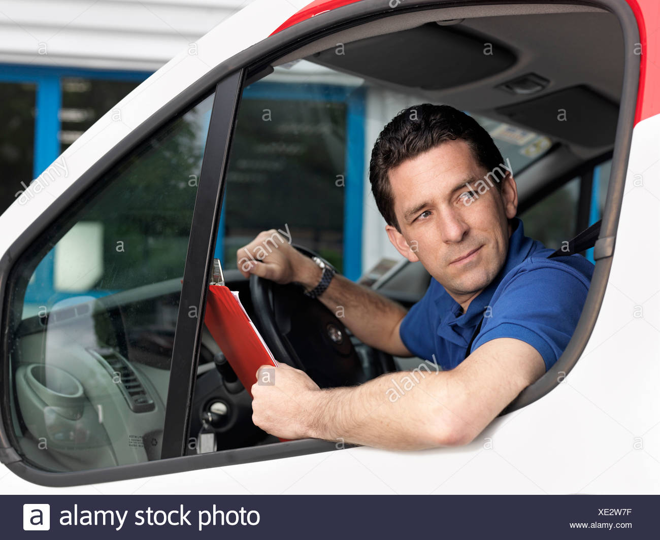 Delivery Man Driving His Van High Resolution Stock Photography and ...