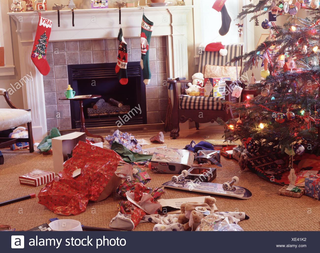 Unwrapped Christmas Presents High Resolution Stock Photography and ...
