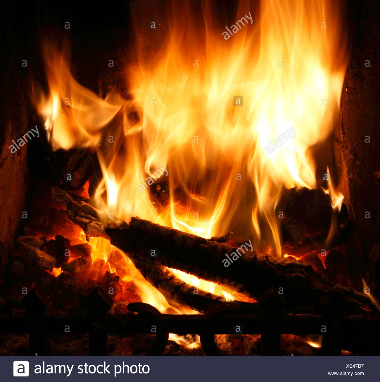 Fire In Domestic Hearth Stock Photos & Fire In Domestic Hearth Stock ...