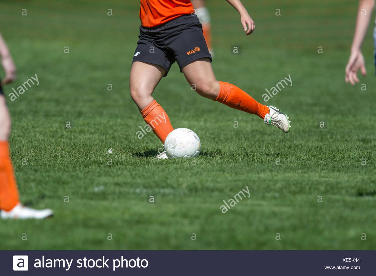 Girls Soccer Kick High Resolution Stock Photography and Images - Alamy