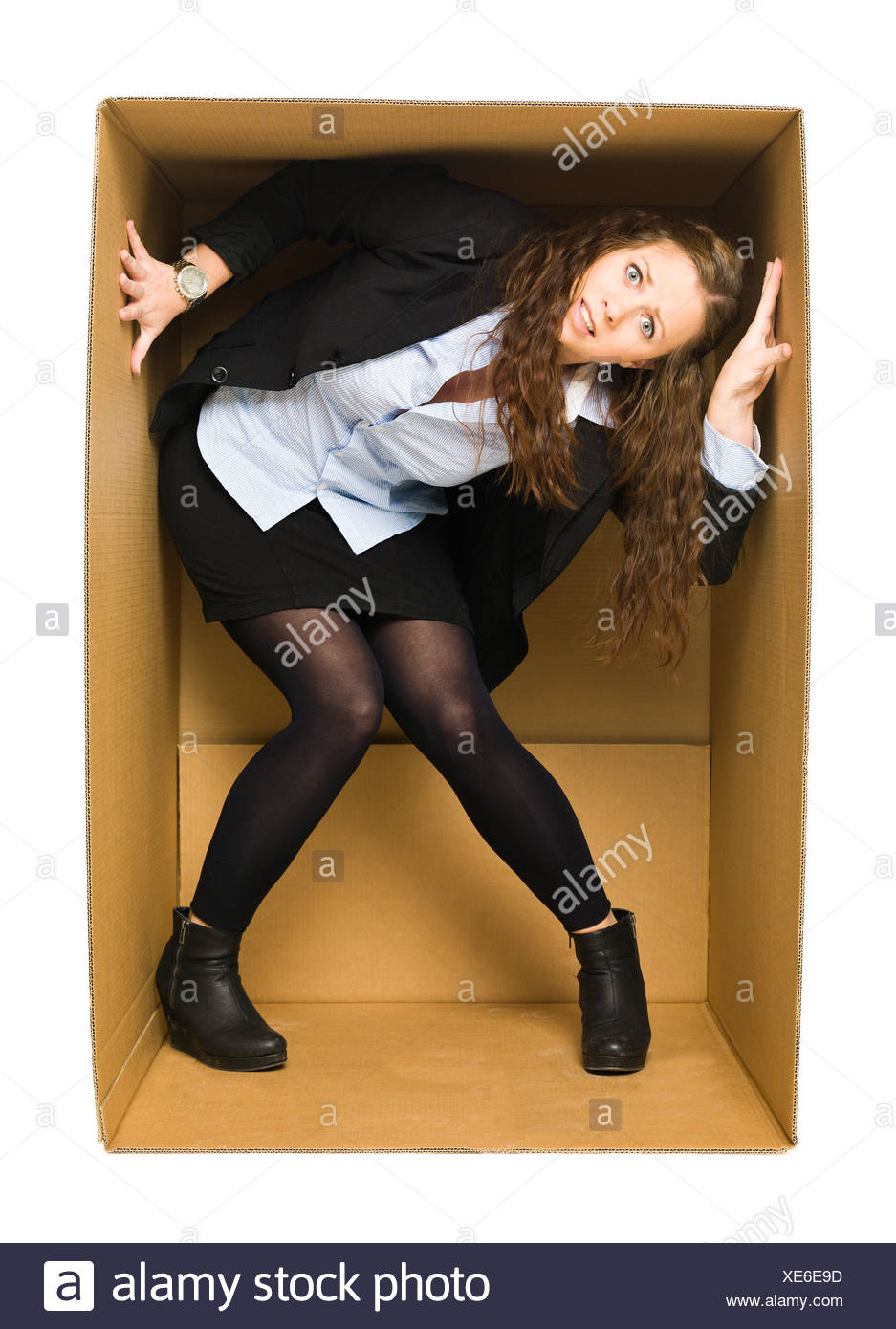 Woman Trapped Box High Resolution Stock Photography and Images - Alamy