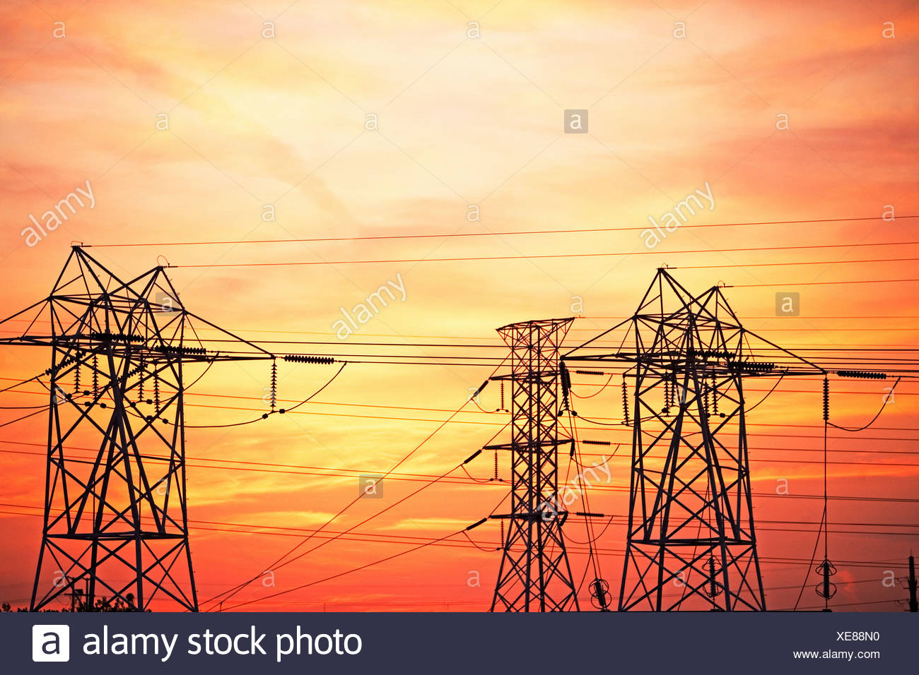 Electrical Towers Silhouette High Resolution Stock Photography and ...