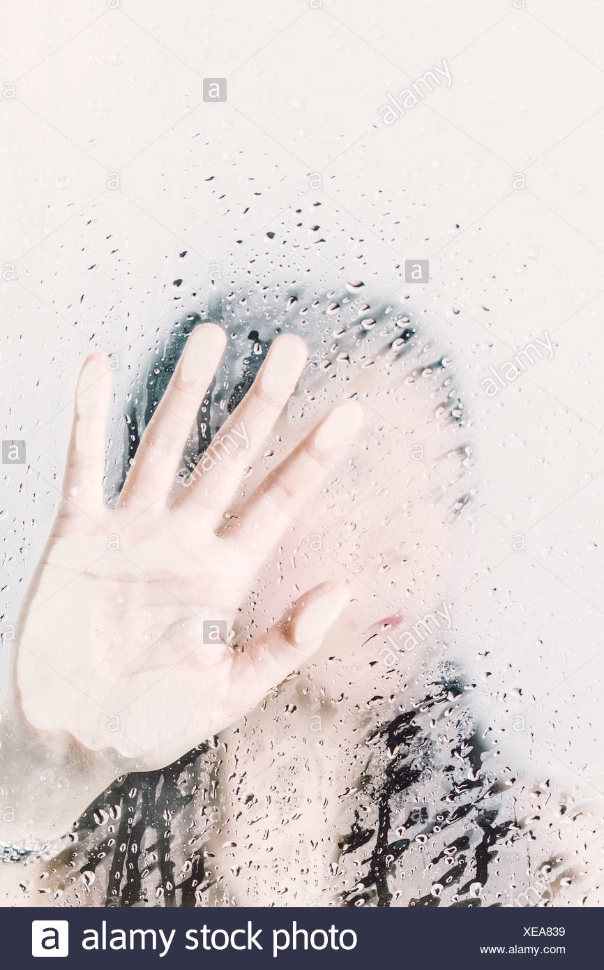 Human Hand Behind Glass Pane High Resolution Stock Photography and ...
