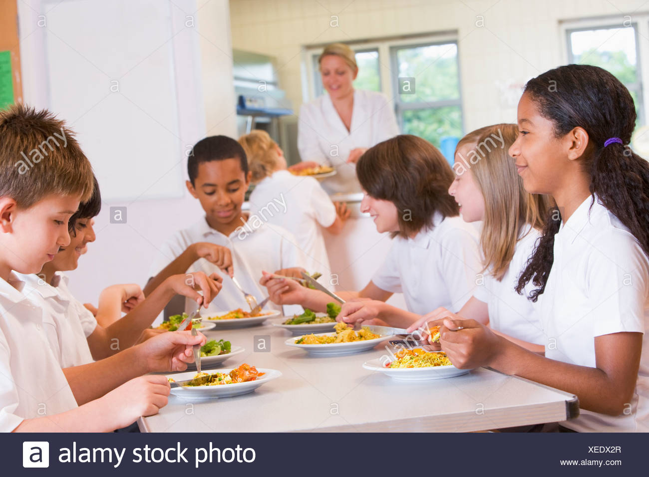 Children Eating Lunch At School High Resolution Stock Photography and ...