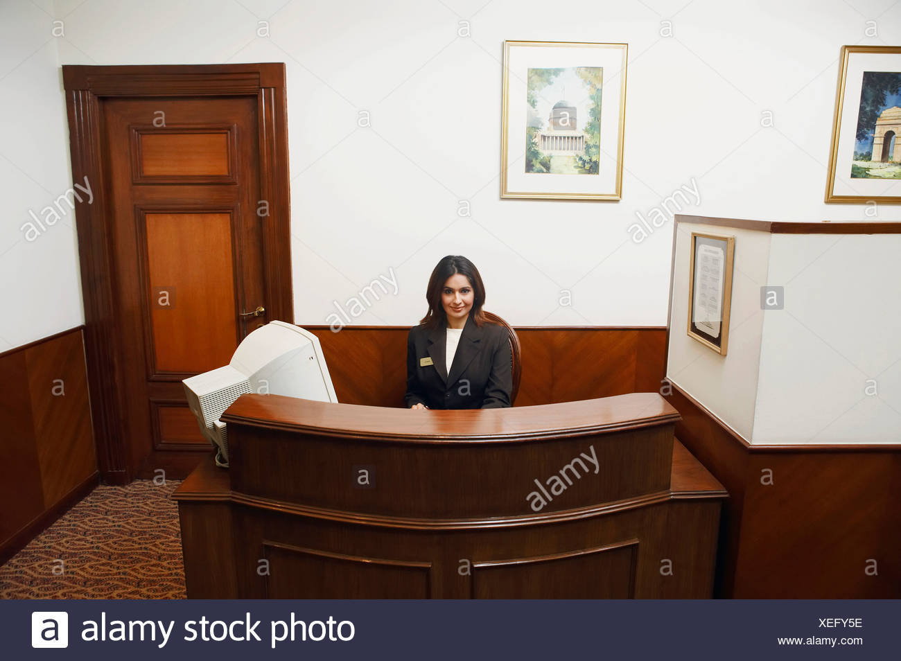 Indian Female Receptionist High Resolution Stock Photography and Images ...