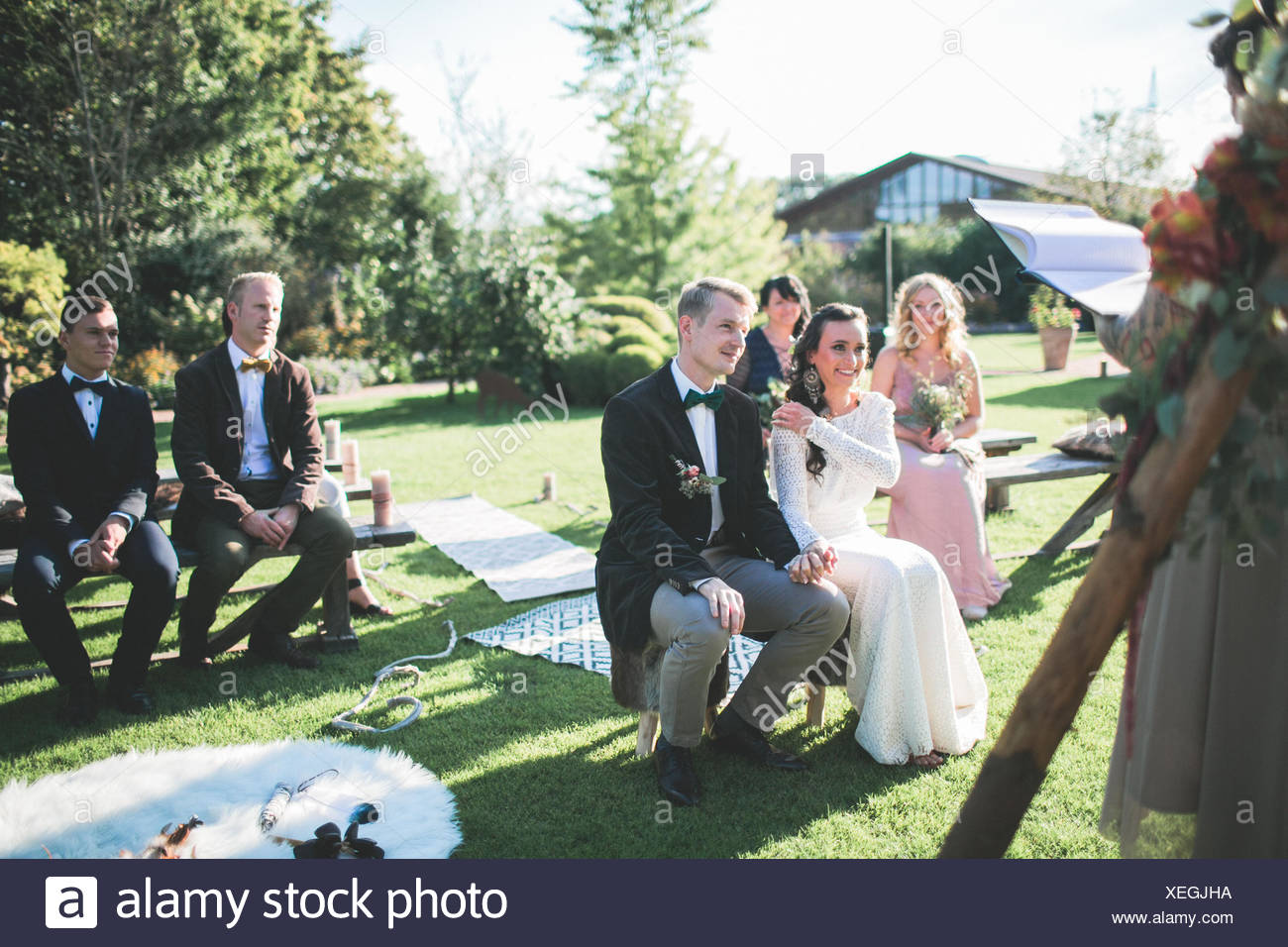 Indian Wedding Ceremony Guests High Resolution Stock Photography and ...
