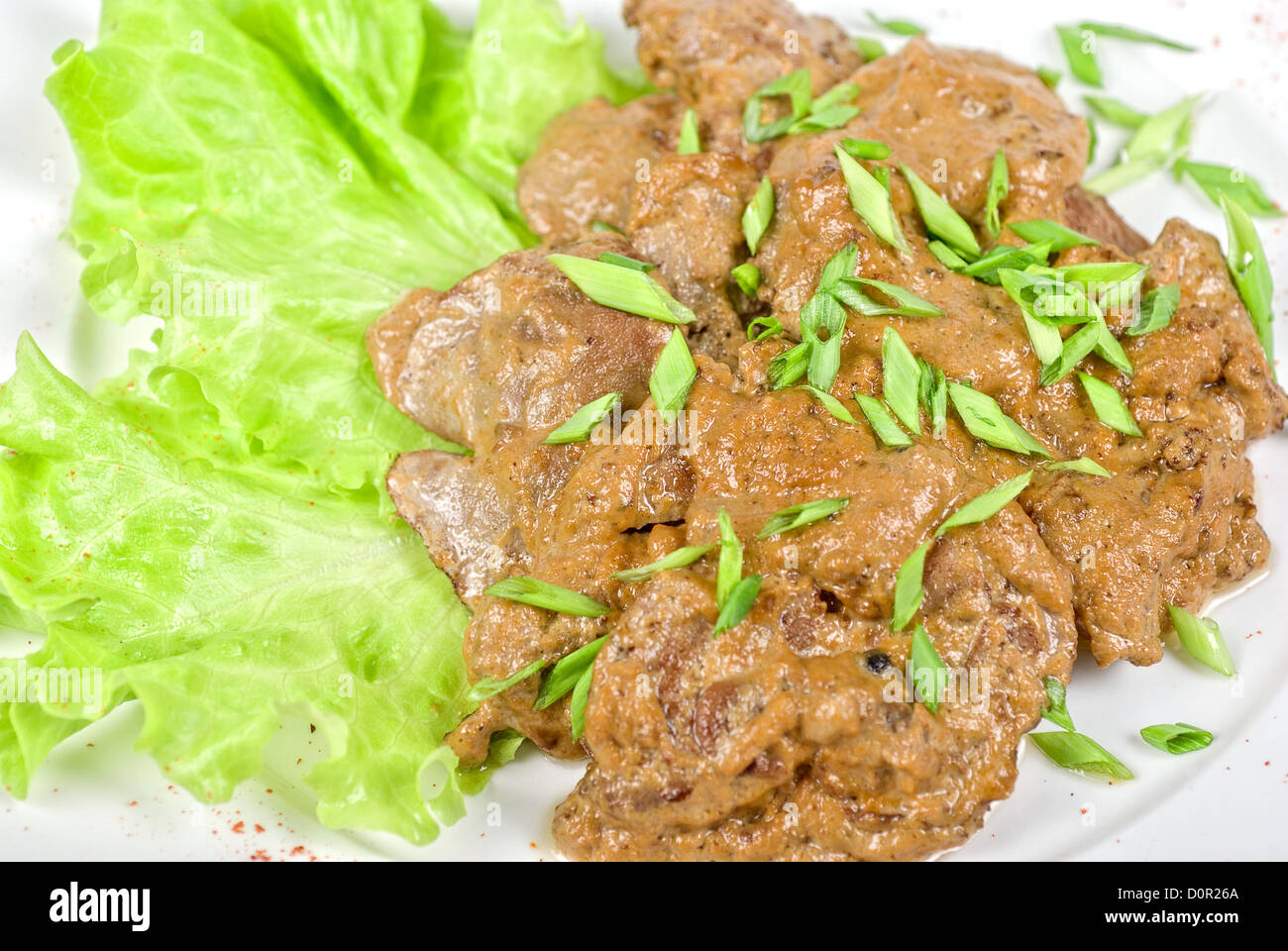 Fried liver of a rabbit Stock Photo - Alamy
