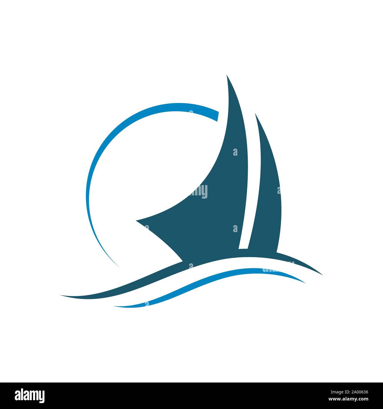 Schiff Boot Yacht segeln Logo Design vector Abbildungen Stock ...
