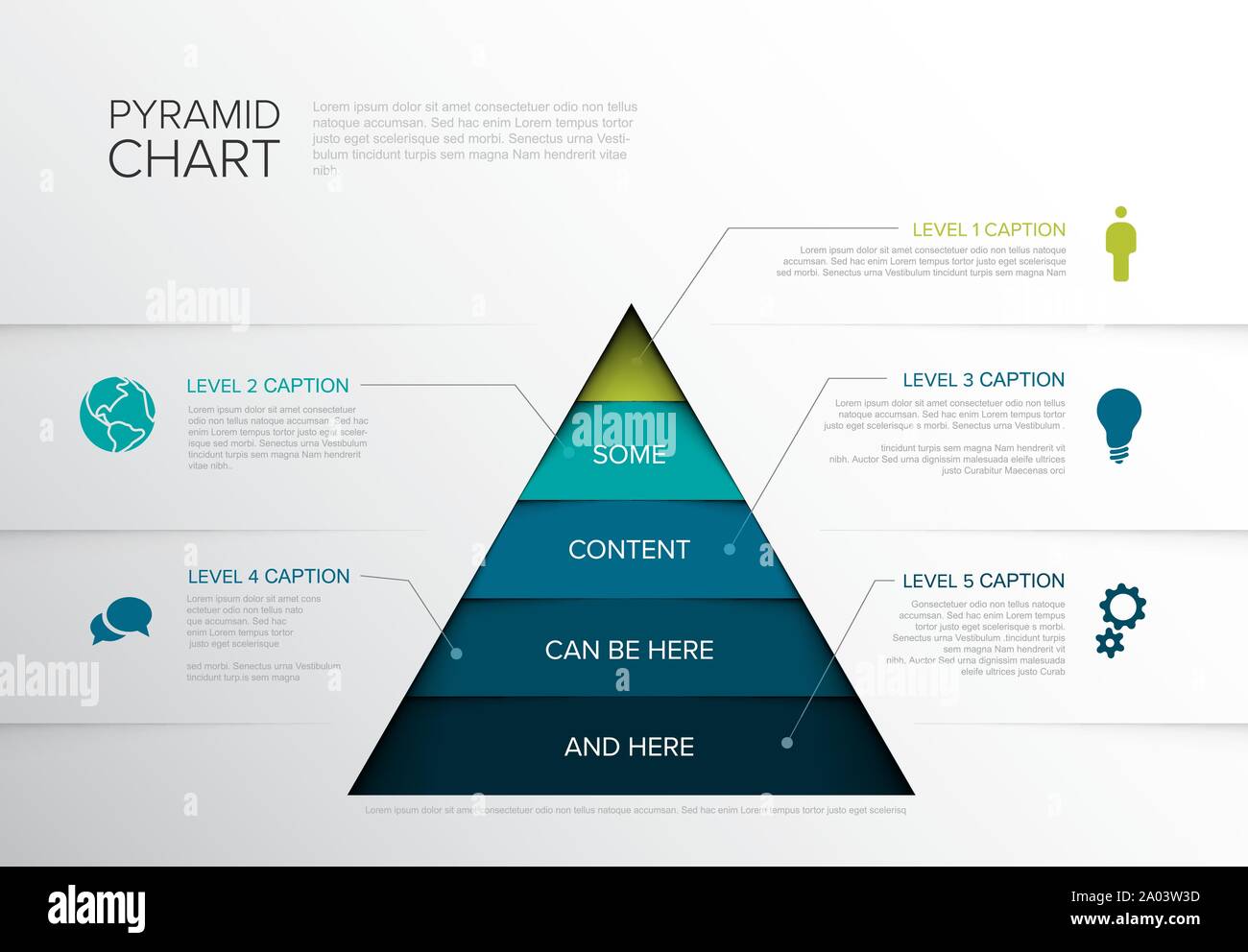 Vektor solide Infografik Pyramide Diagramm Diagramm Vorlage mit ...