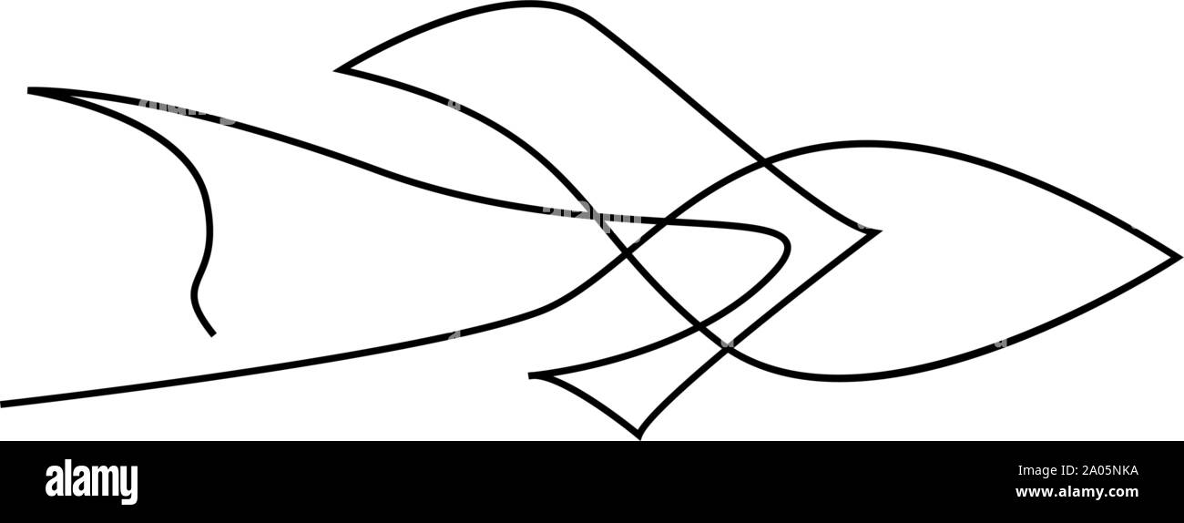 Eine Zeile Fisch design Silhouette. Logo Design. Hand gezeichnet ...