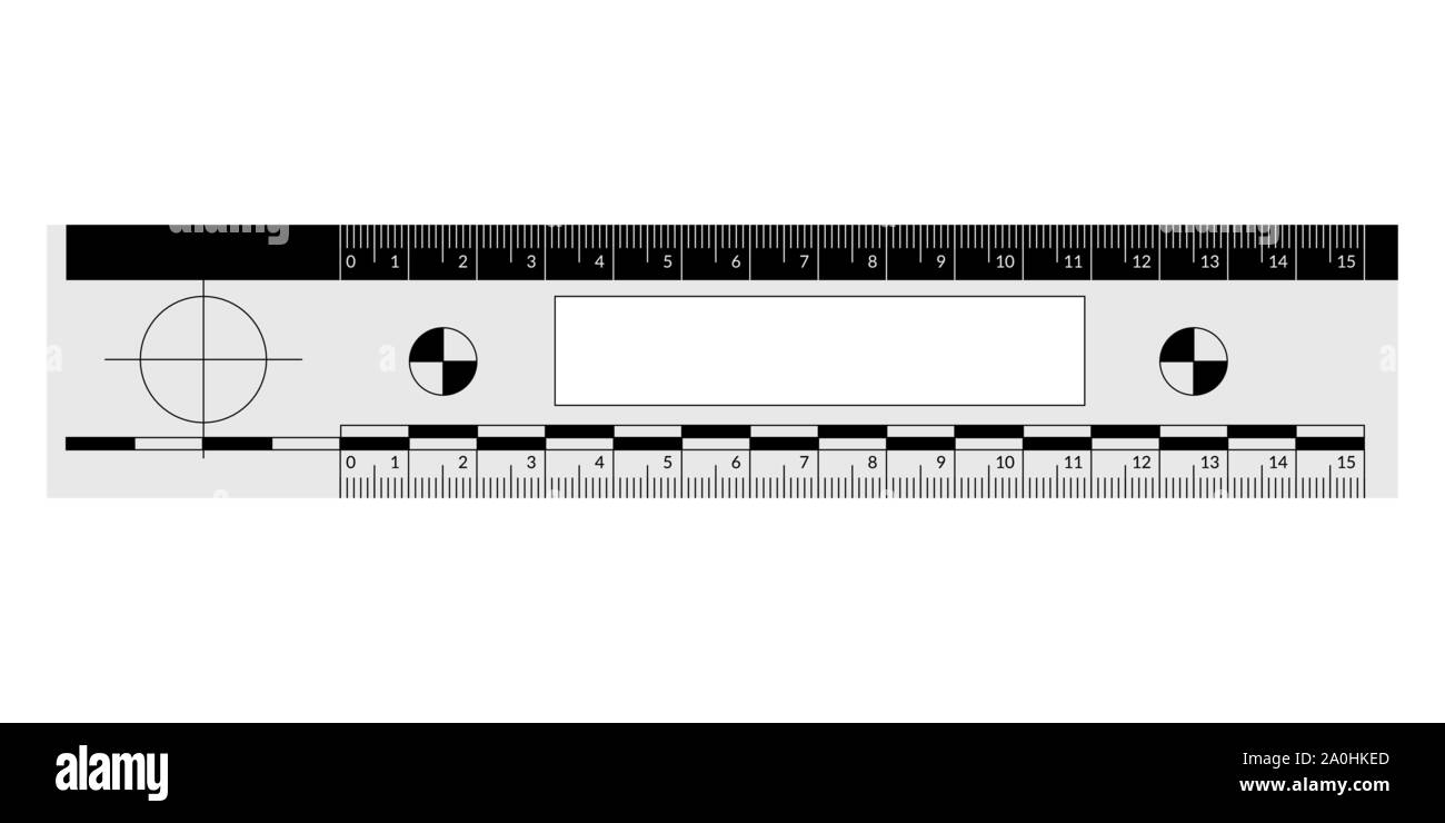 Crime scene ruler Ausgeschnittene Stockfotos und -bilder - Alamy