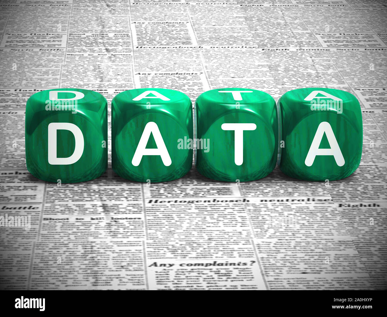 Grosse Daten Konzept Symbol zeigt Informationen in einem Data Center ...