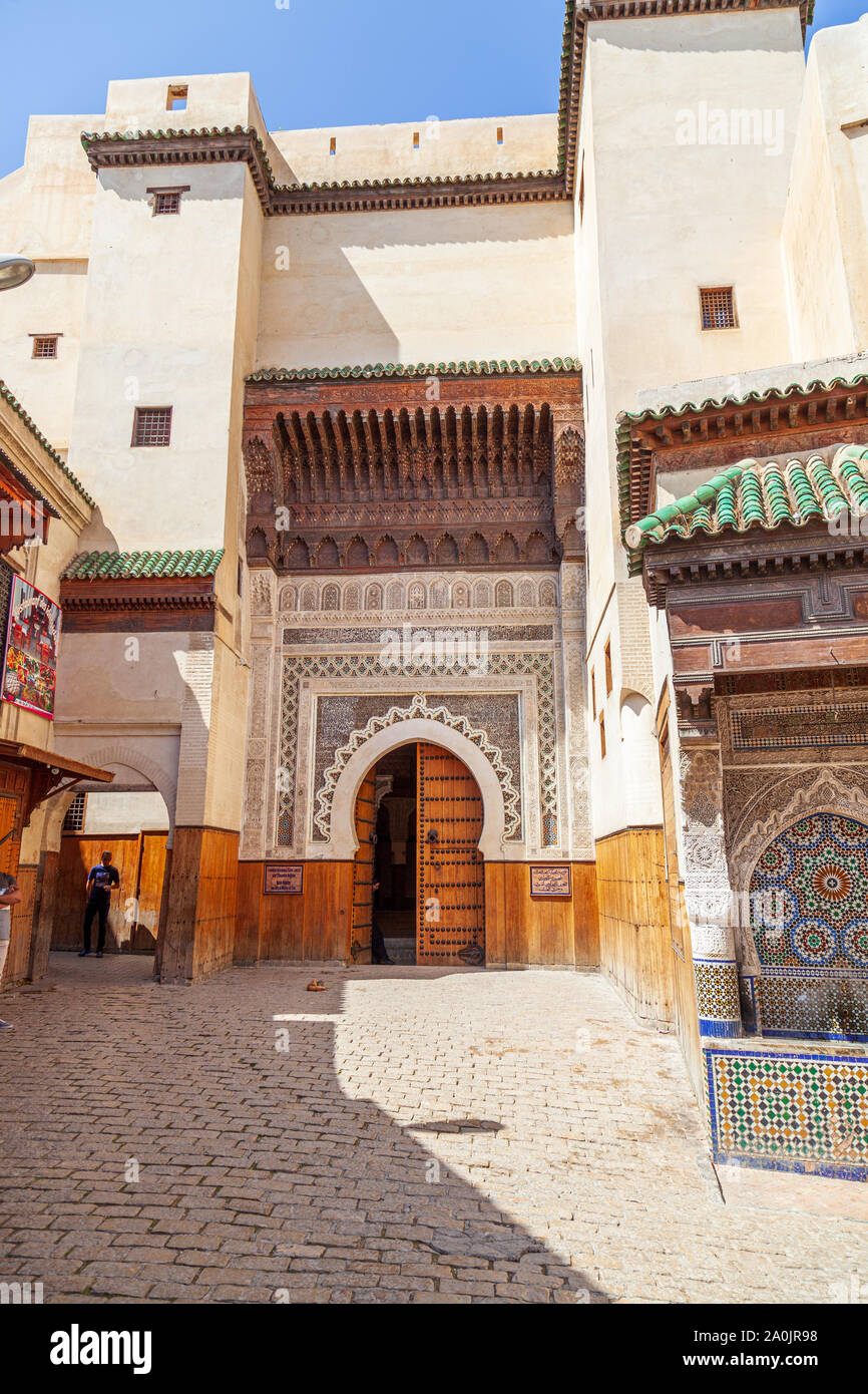 Funduq al-Najjariyyin Holz Museum fes Marokko Stockfotografie - Alamy