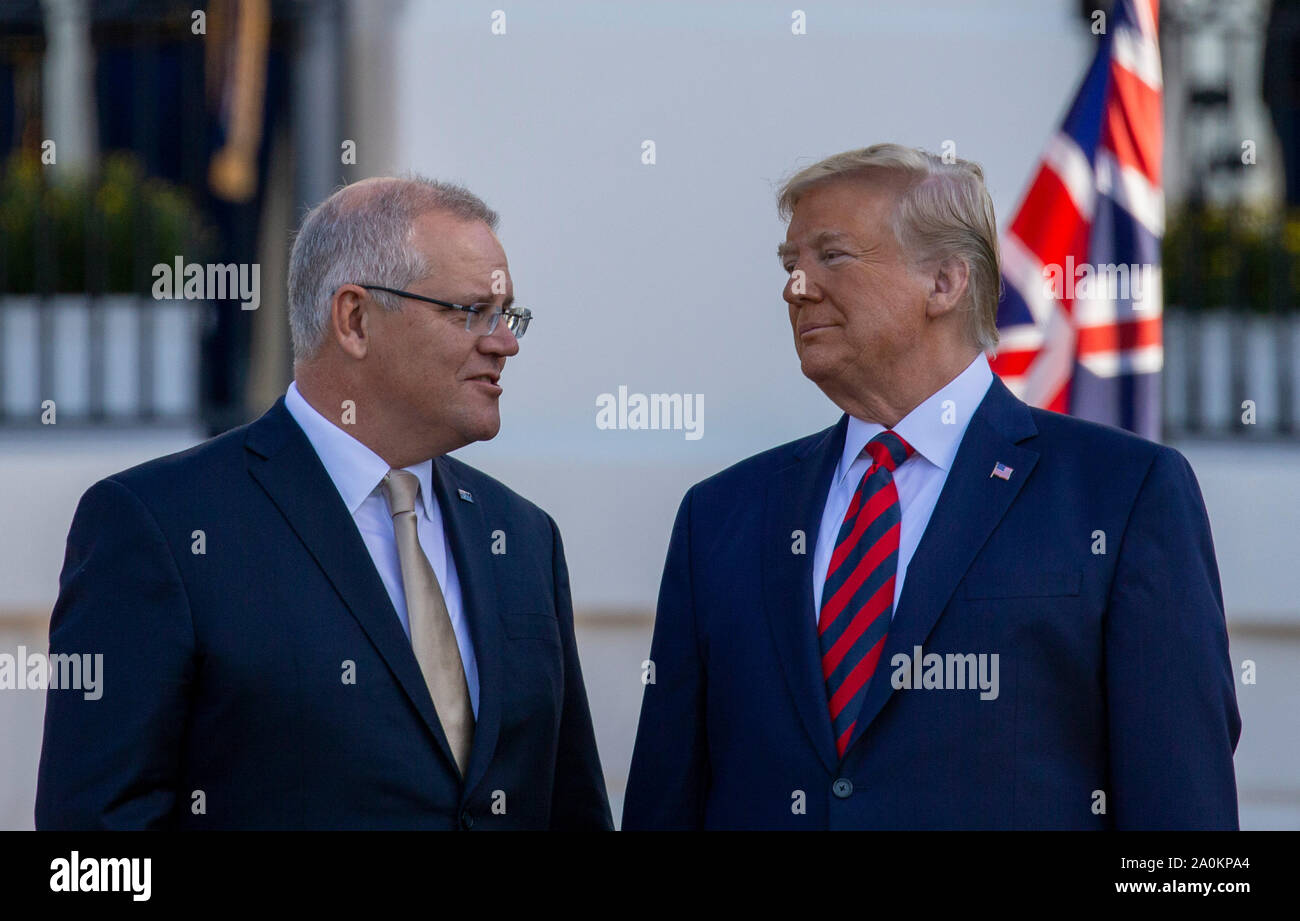 Us-Präsident Donald Trump und First Lady Melania Trump willkommen der ...