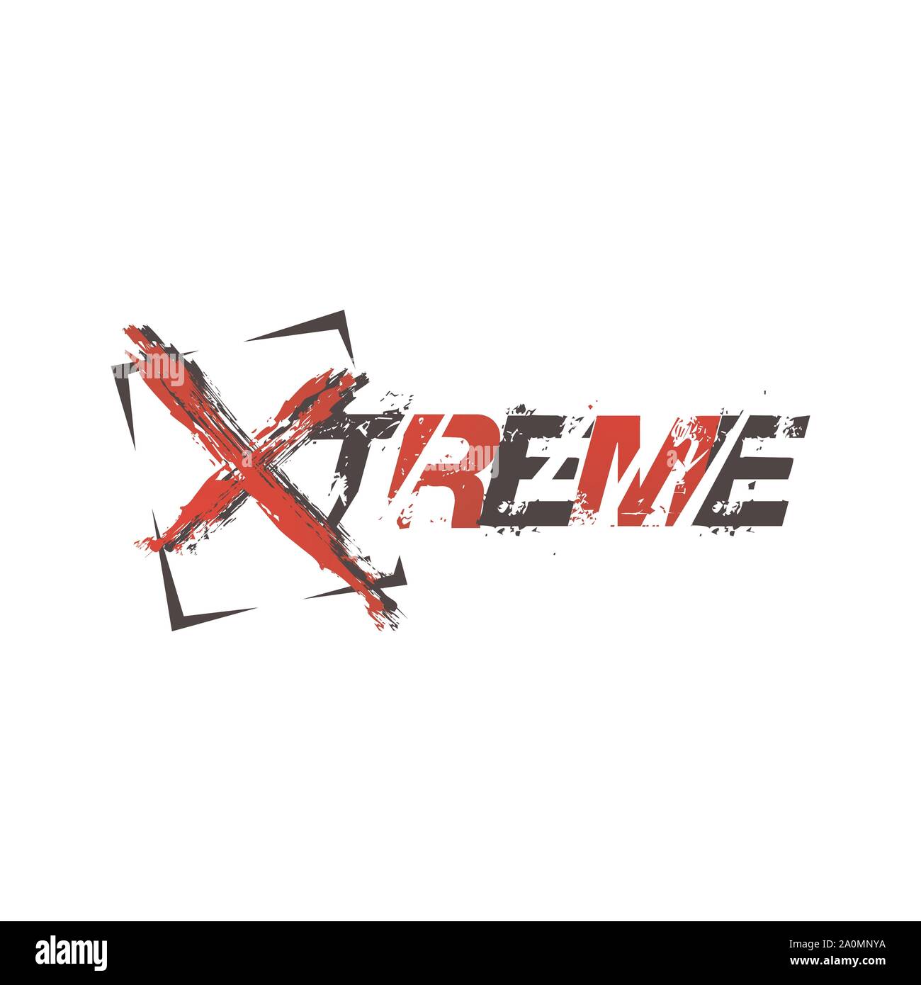 Hand gezeichnet rote Tinte Bürsten grunge Extreme Logo Design vector ...