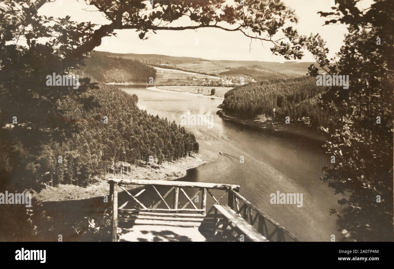 Bleiloch Talsperre in der Nähe von Saalburg in der Mitte des 20 ...