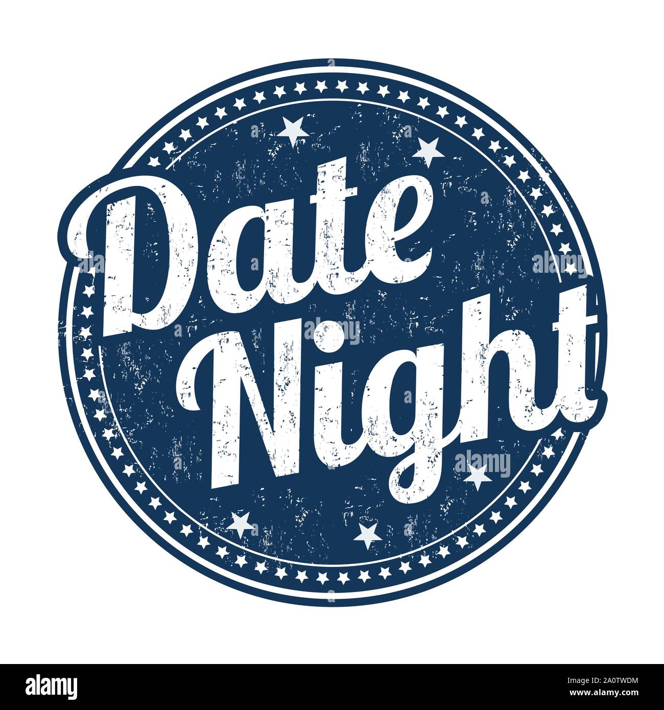 Date night Zeichen oder Stempel auf weißem Hintergrund, Vector ...