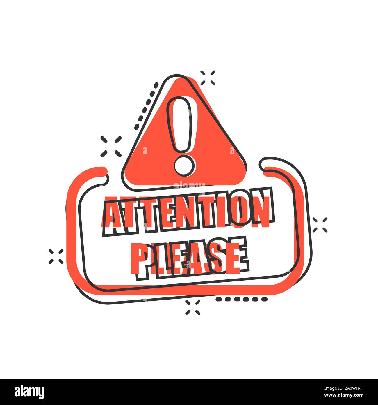 Achtung Bitte melden Symbol im Comic-stil. Information Warnung vektor ...