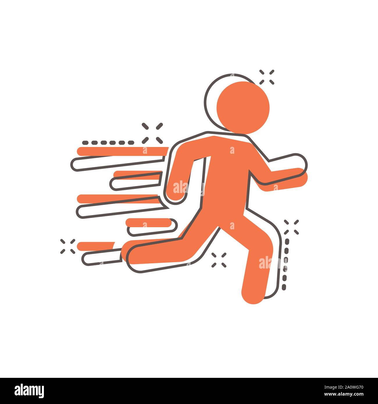 Laufen Menschen Zeichen Symbol im Comic-stil. Run silhouette Vektor ...