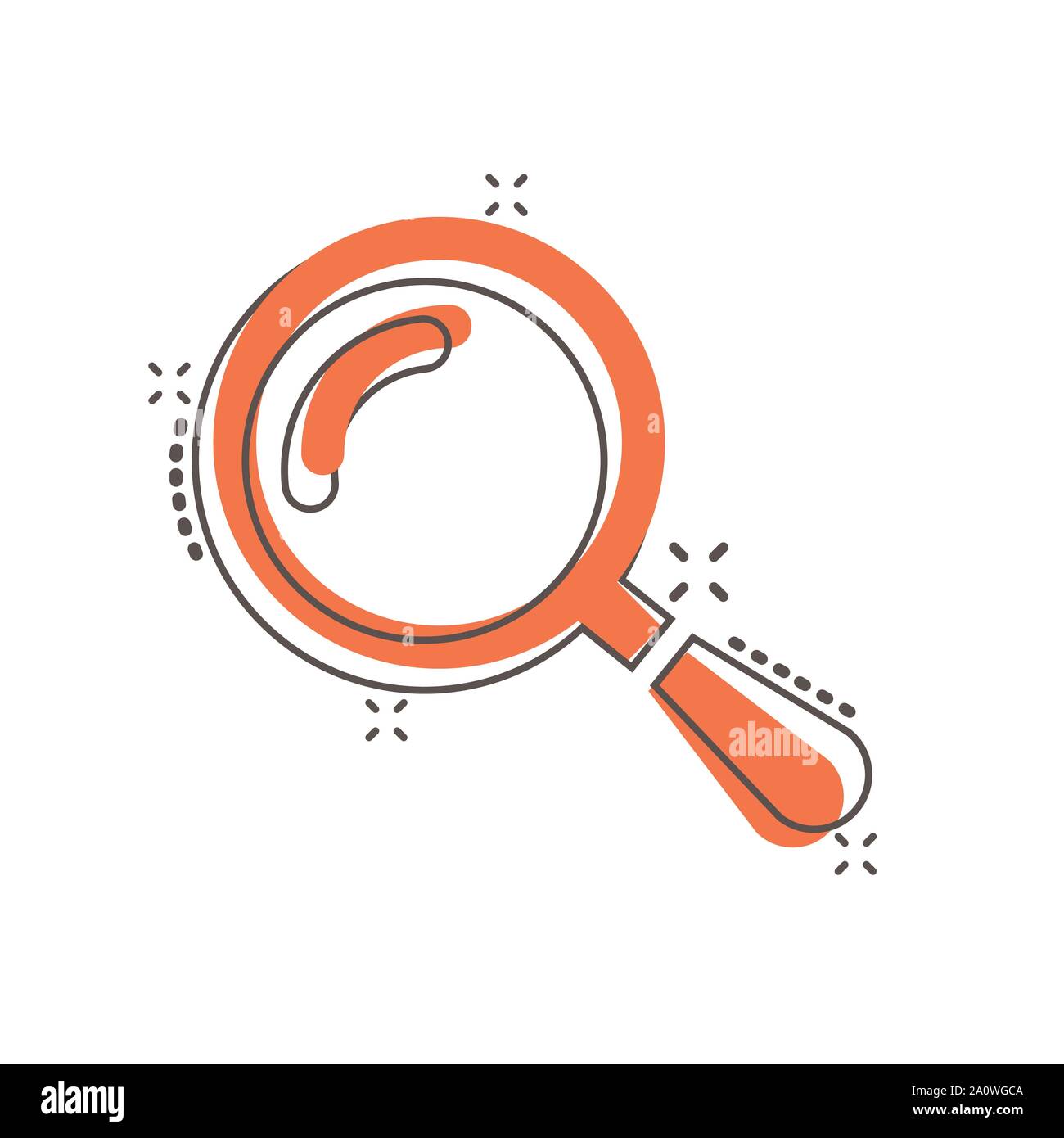 Lupe zeichen Symbol im Comic-stil. Lupe vektor Cartoon Illustration auf ...