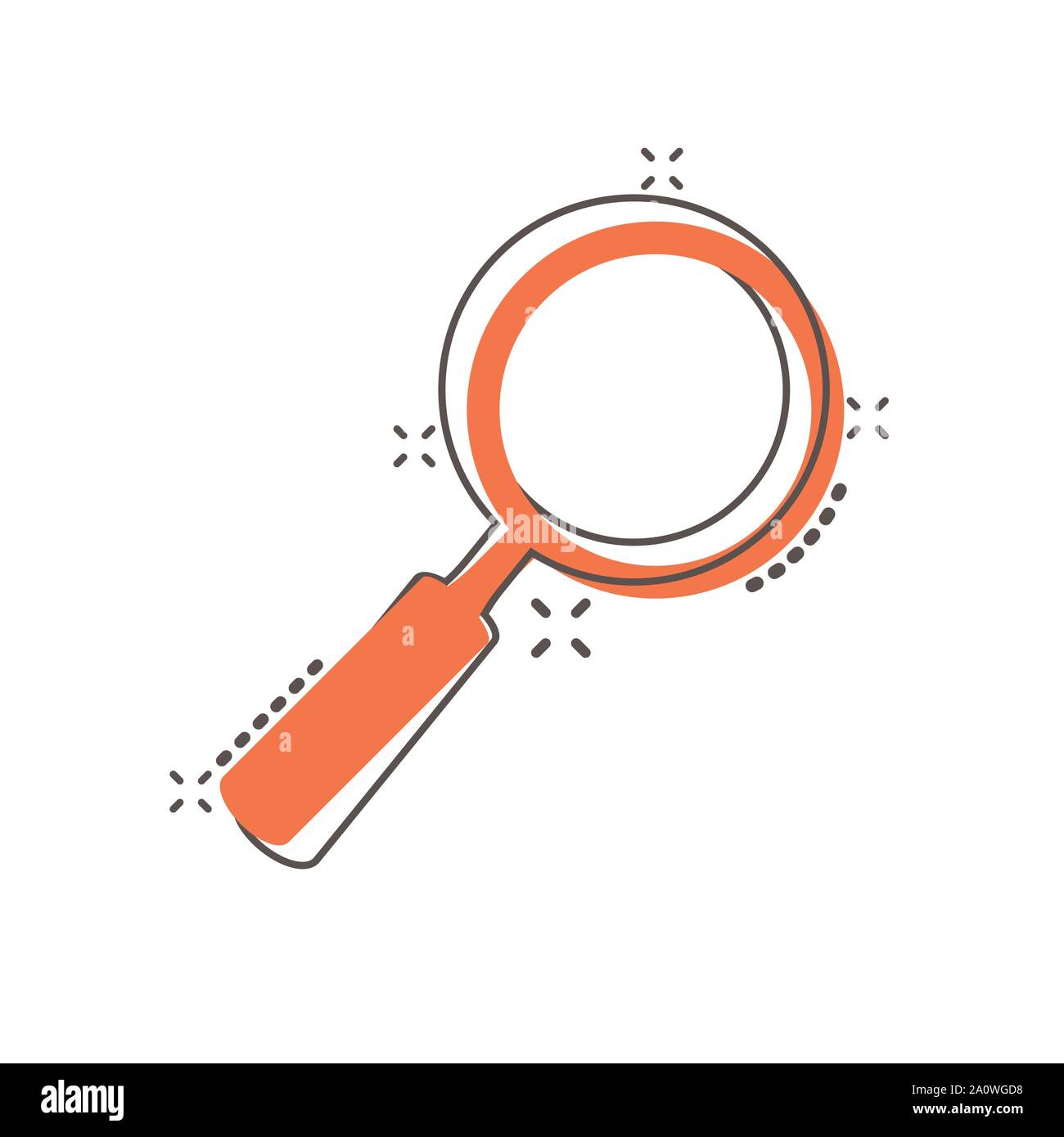 Lupe zeichen Symbol im Comic-stil. Lupe vektor Cartoon Illustration auf ...