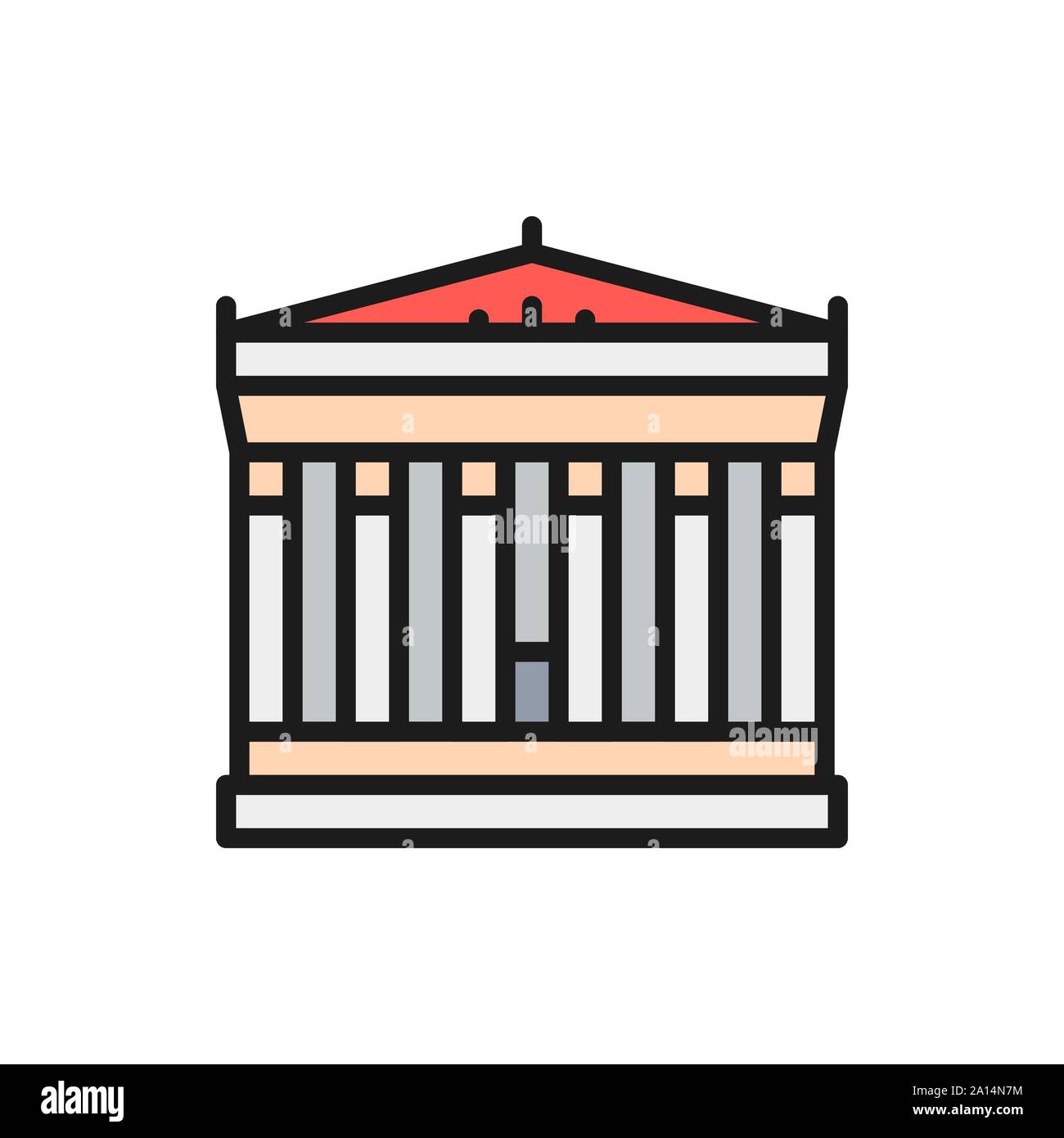 Vektor Akropolis von Athen, Griechenland, Sehenswürdigkeiten flachbild ...