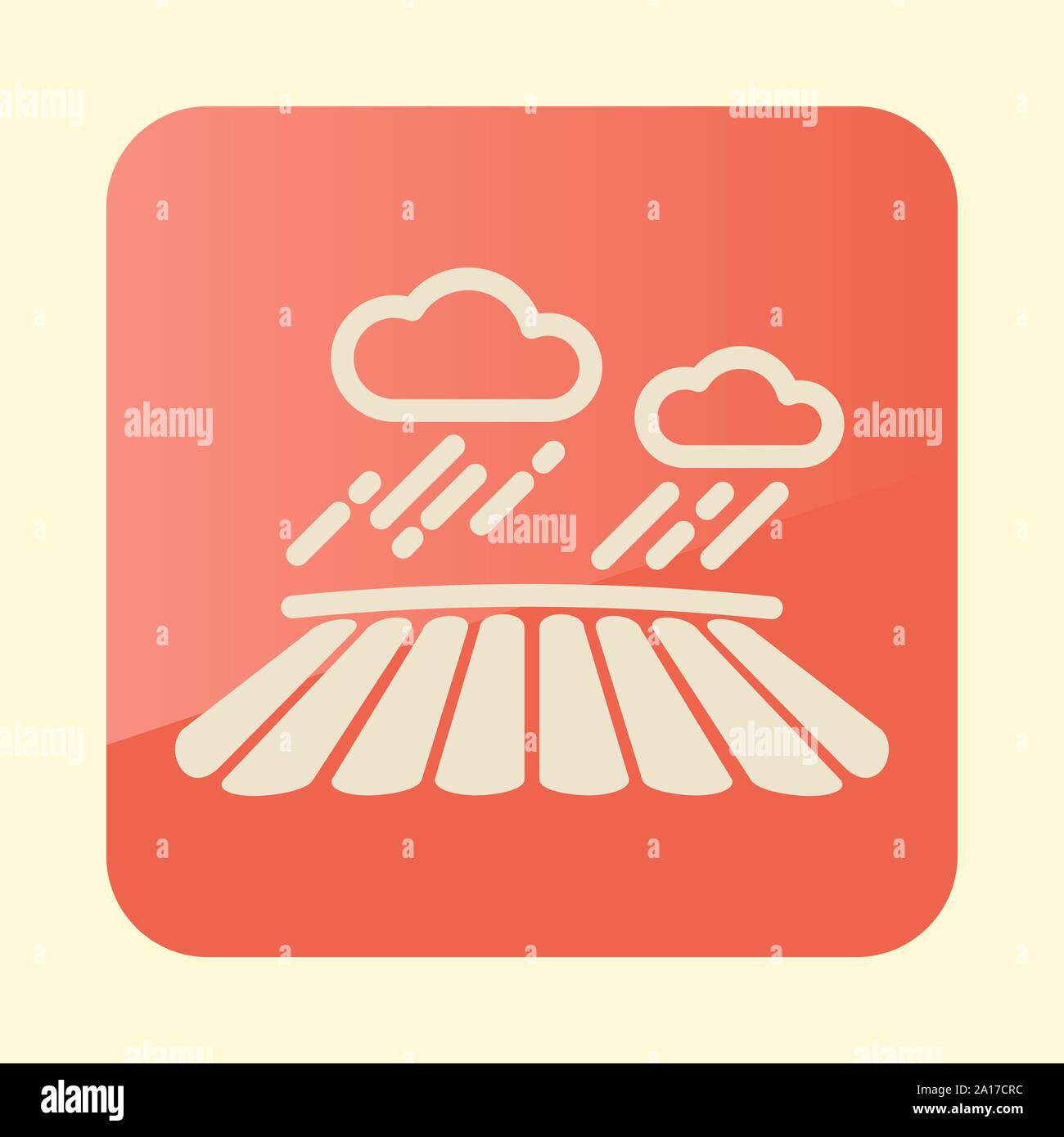 Mit Regen über das Feld Symbol Cloud. Landwirtschaft unterzeichnen ...