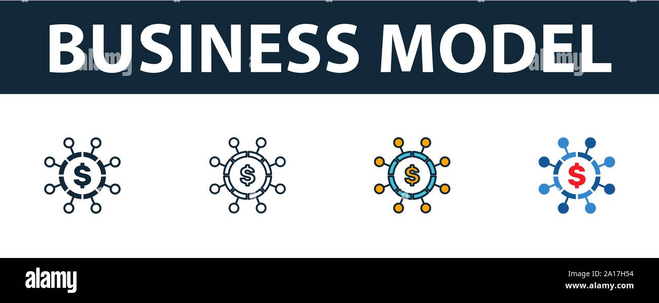 Geschäftsmodell Icon Set. Premium Symbol in verschiedenen Stilen von ...