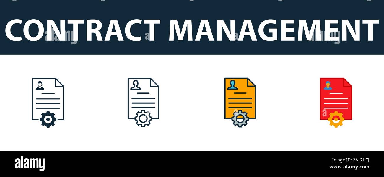 Contract Management Icon Set. Premium Symbol in verschiedenen Stilen ...