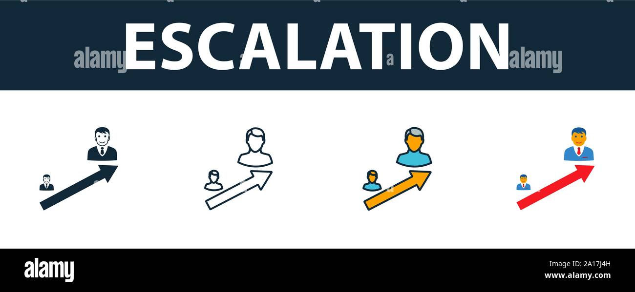 Eskalation Icon Set. Premium Symbol in verschiedenen Stilen aus CRM ...