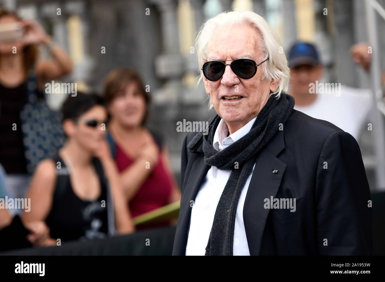 Donald Sutherland bei der Ankunft im Hotel Maria Cristina an der 67th ...