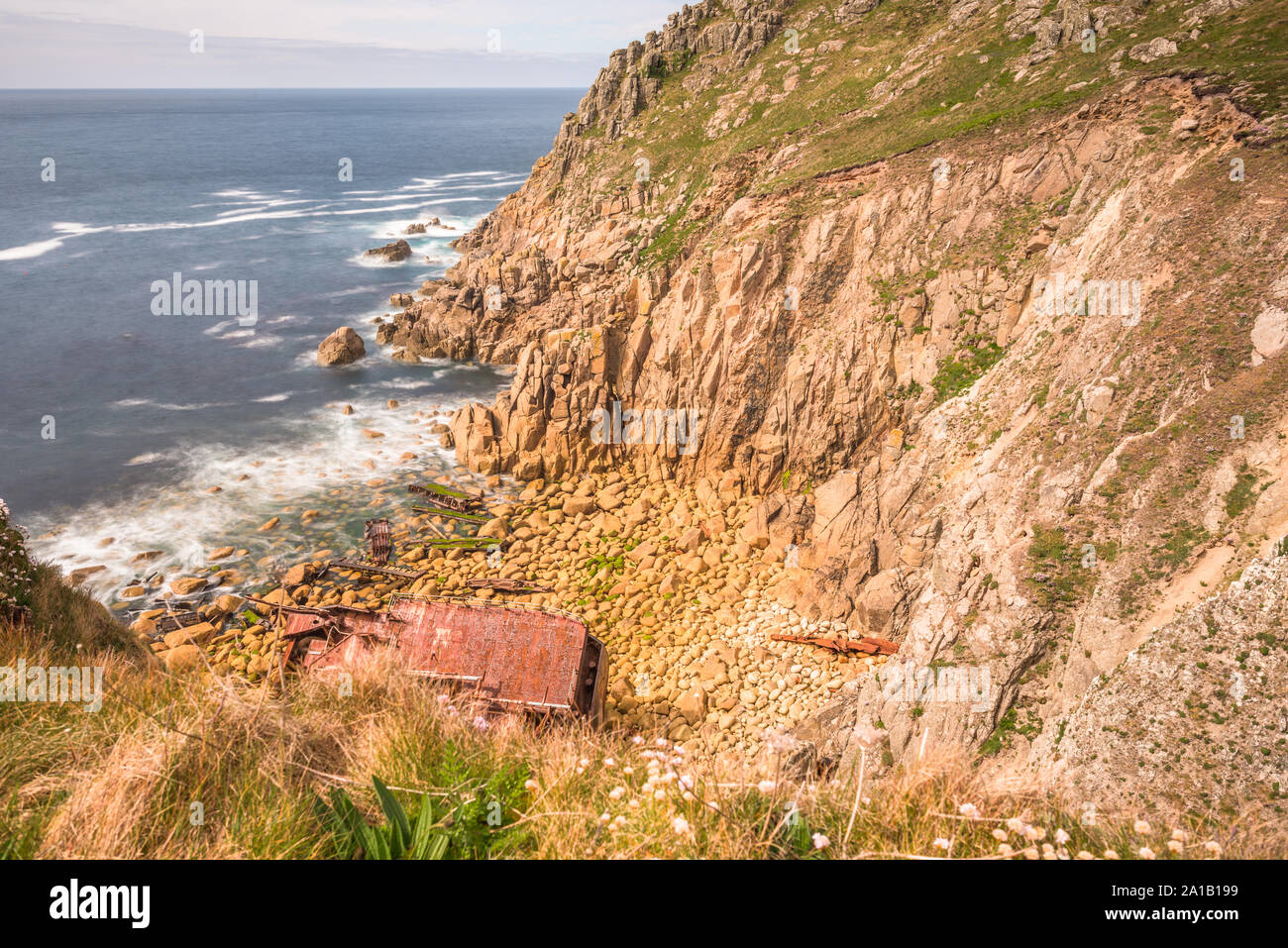 Shipwreck Lands End Cornwall Uk Stockfotos und -bilder Kaufen - Alamy