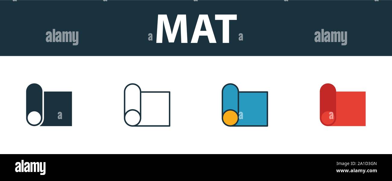 Mat Icon Set. Premium Symbol in verschiedenen Stilen von Fitness icons ...