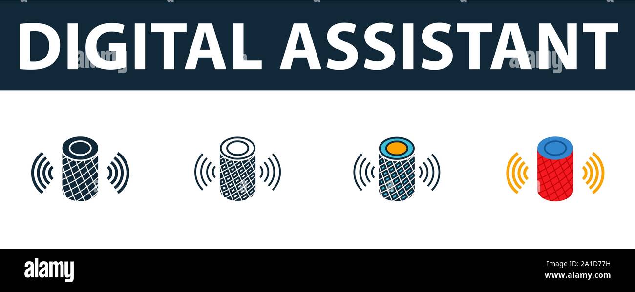 Digital Assistant Icon Set. Premium Symbol in verschiedenen Stilen von ...