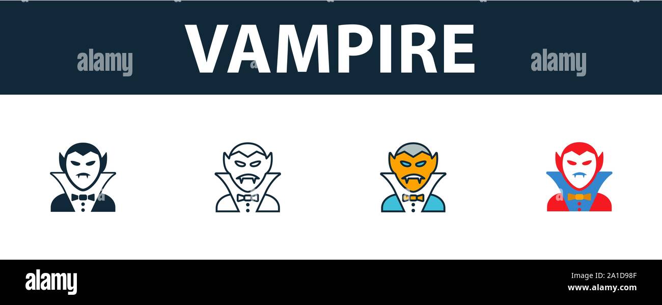 Vampire Icon Set. Premium Symbol in verschiedenen Stilen von Halloween ...