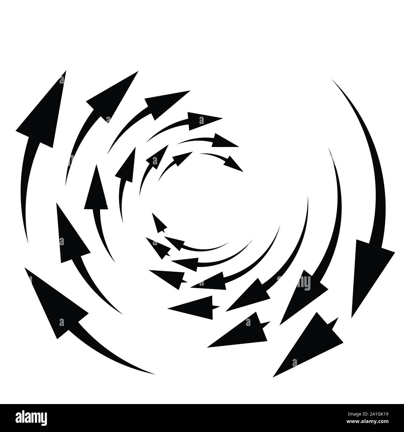 Rotation, Drehen, torsion Konzept kreisförmigen Pfeil Abbildung. radial ...