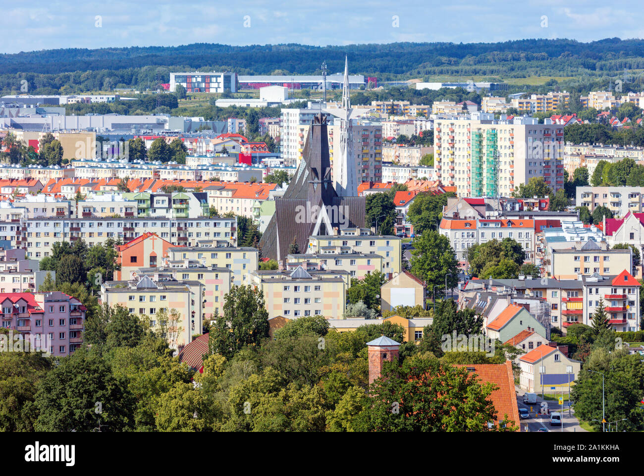 Luftaufnahme von Elblag. Elbing, Ermland-Masuren, Polen Stockfotografie ...